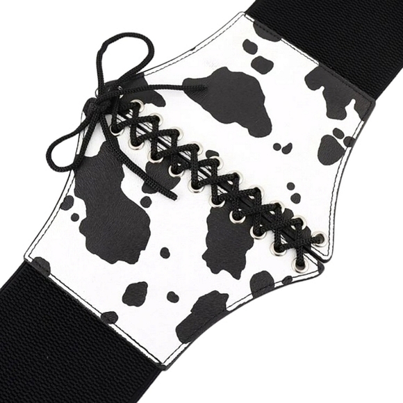 Accessories | Cow Print Faux Leather Corset Belt | Poshmark